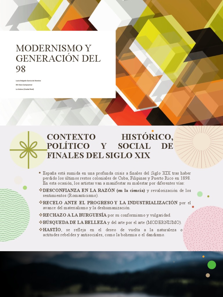 Powerpoint Sobre El Modernismo y La Generación Del 98 | PDF