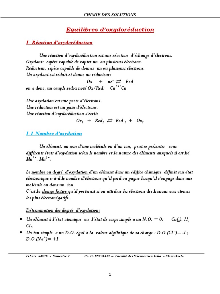 Chimie Des Solutions Résumé 05 | PDF