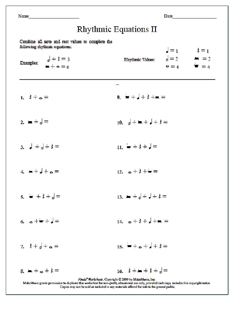 Rhythmic Equations II | PDF