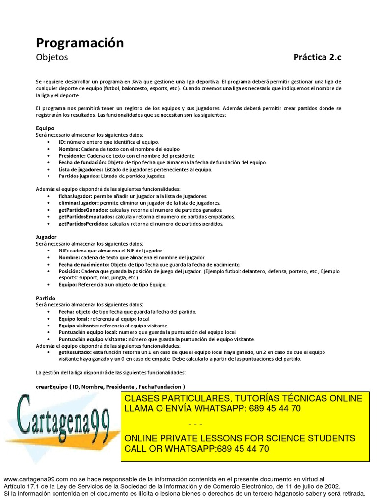 3ºcurso ADET-programación JAVA-practica 2c | PDF