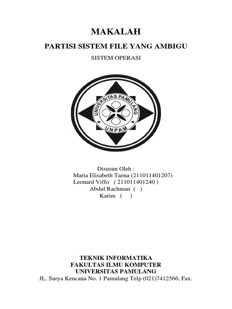 Partisi Sistem File Ambigu | PDF | Komputer