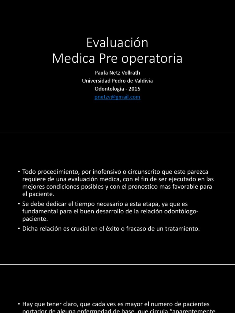 Evaluacion Medica Pre Operatoria | PDF