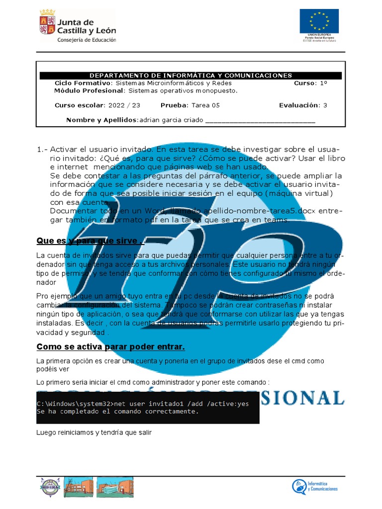 SOM Tarea5 | PDF | Usuario (informática) | Contraseña