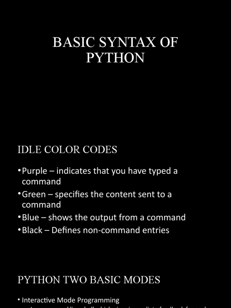 Basic Syntax of Python | PDF | Data Type | Boolean Data Type