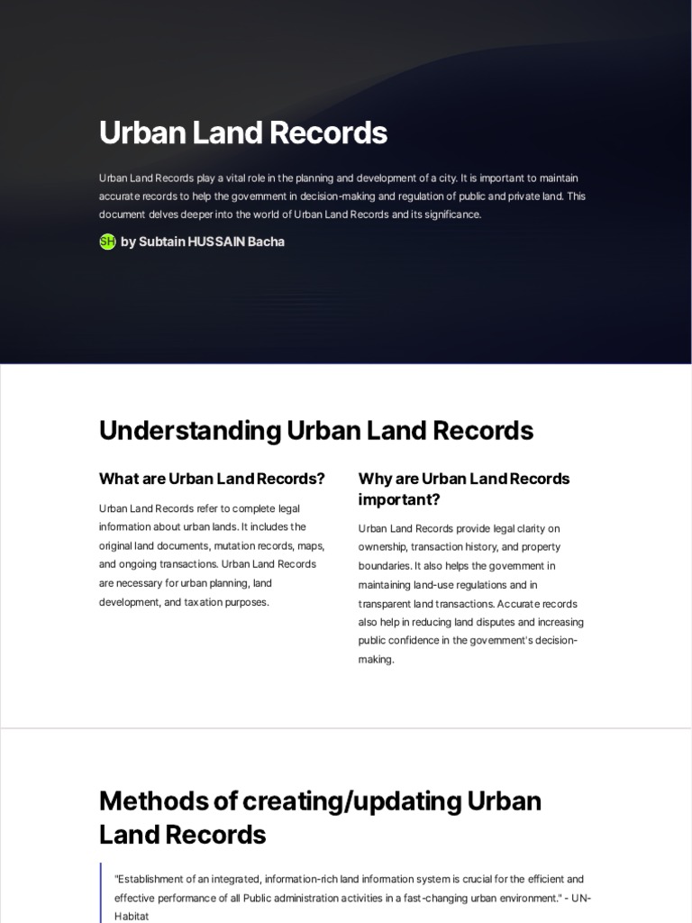 Urban Land Records | PDF | Geographic Information System | Information ...