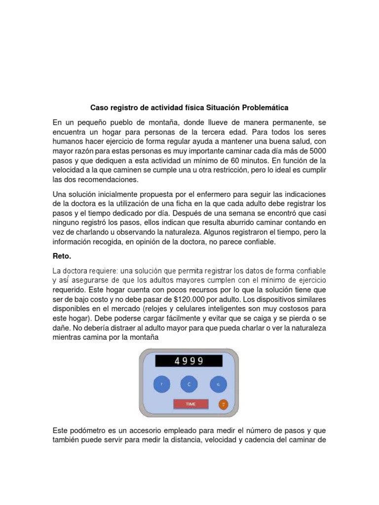 Caso Registro de Actividad Física Situación Problemática Prototipo | PDF