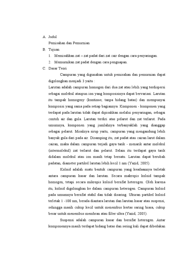 Pemisahan Dan Pemurnian (Repaired) | PDF