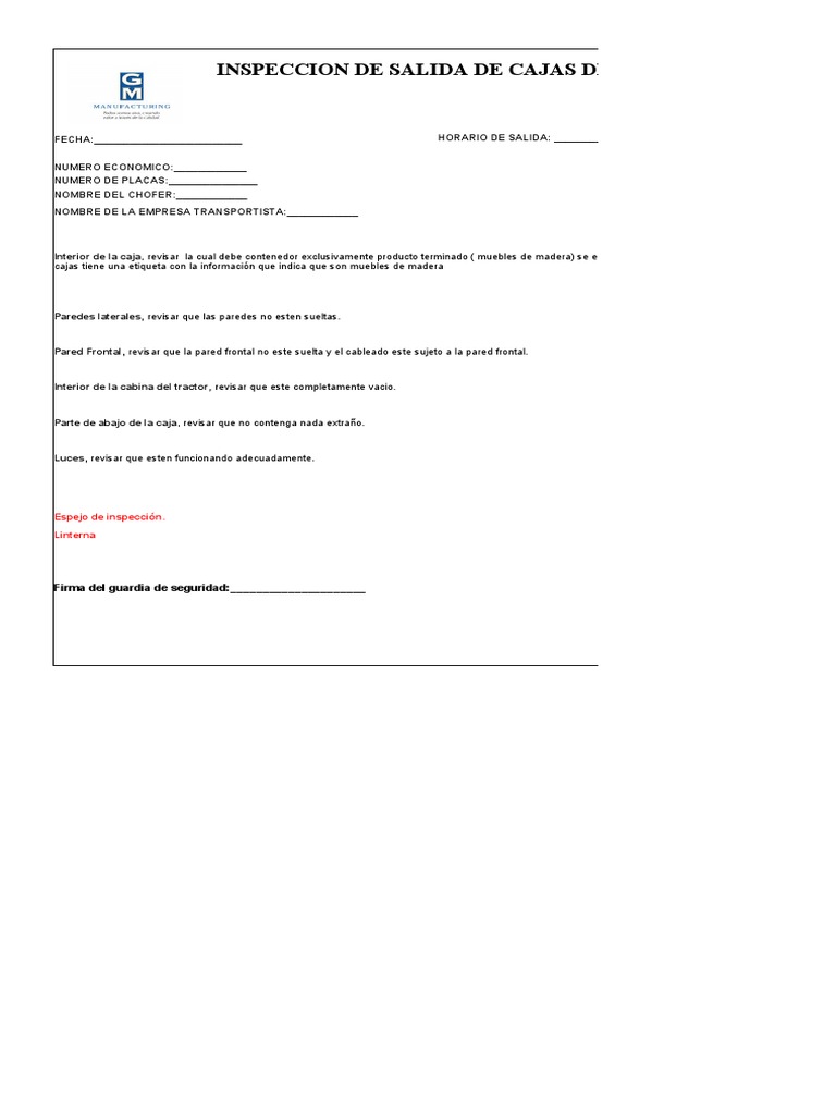 Formato de Inspección | PDF