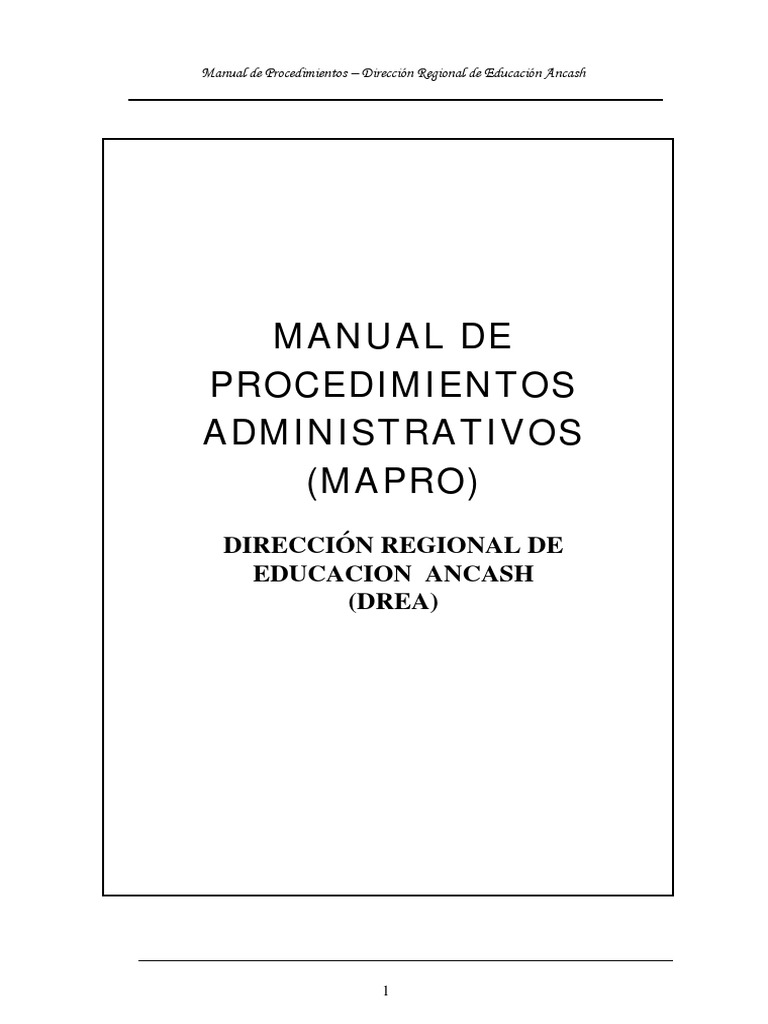Manual de Procedimientos Administrativos - Drea | PDF | Demanda judicial | Certificado de nacimiento