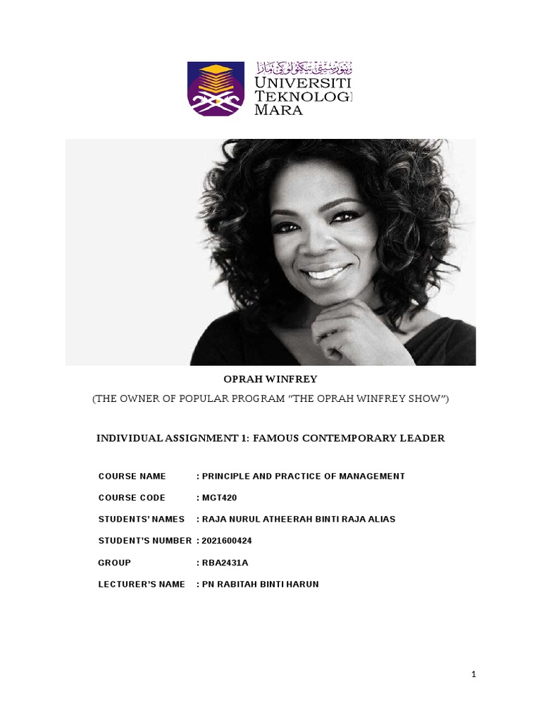 Oprah Winfrey | PDF | Leadership | Oprah Winfrey