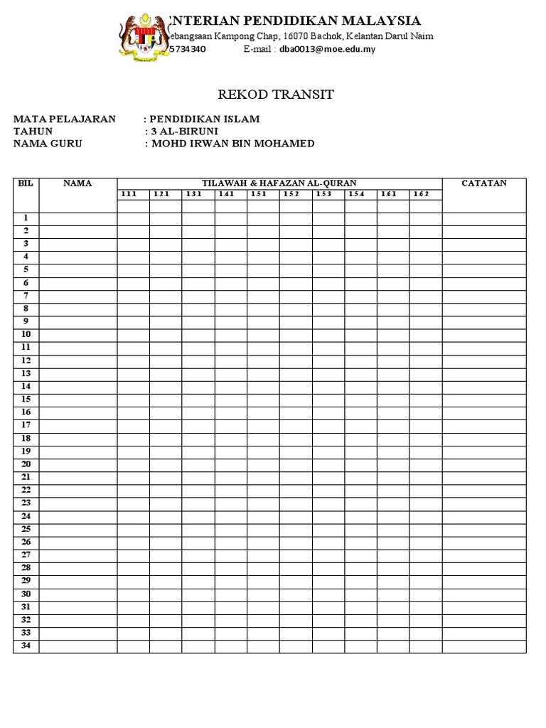 Rekod Transit 3 Al-Biruni | PDF