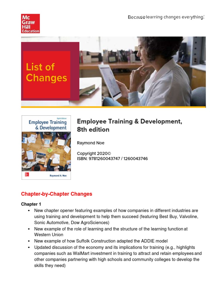 Noe Employee Training Development 8e | PDF
