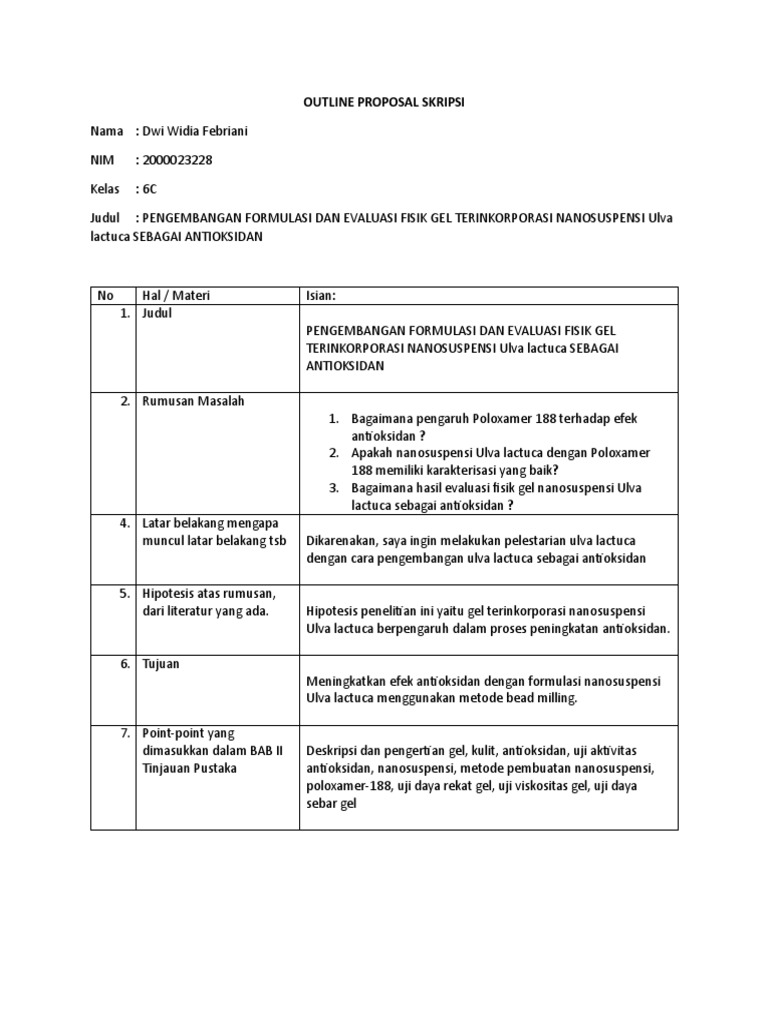 Outline Proposal Skripsi | PDF