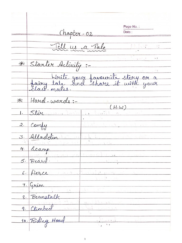 Class 4 Ch.2 Tell Us A Tale | PDF