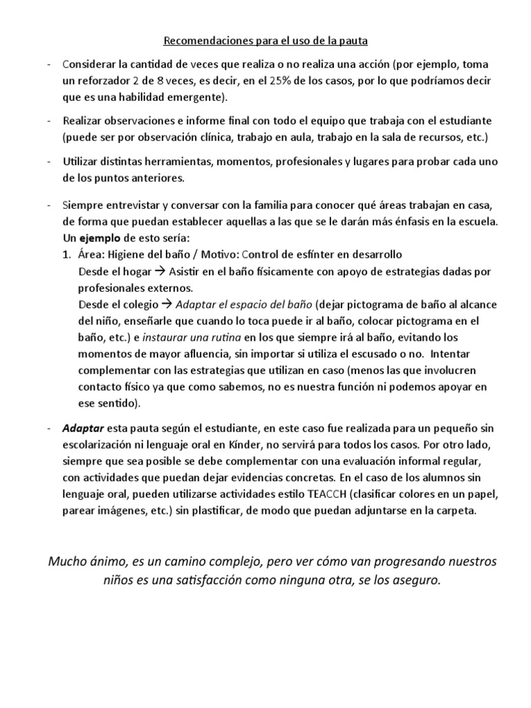 Observación De Habilidades En Preescolares Pdf Evaluación Salón