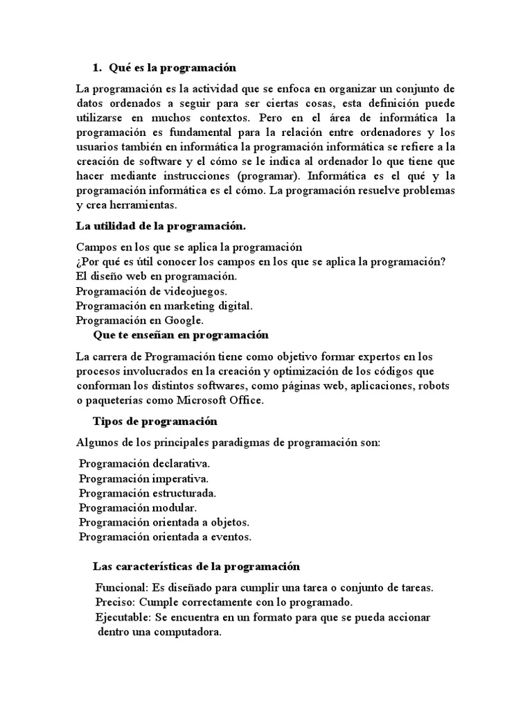 Qué La Programación | PDF | Programación de computadoras | Periférico