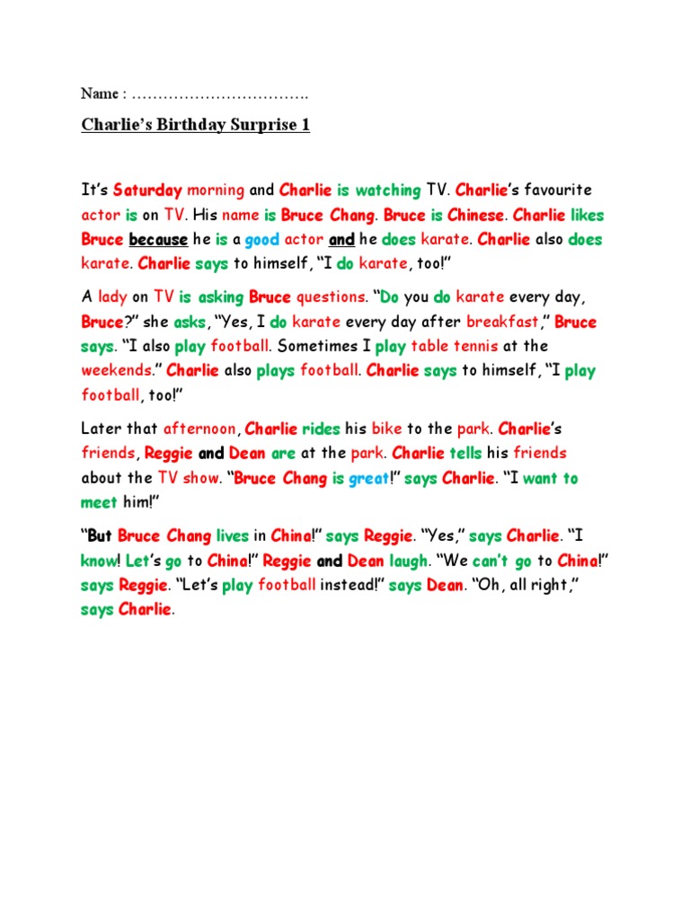 Charlie's Birthday Surprise Adventure | PDF | Art