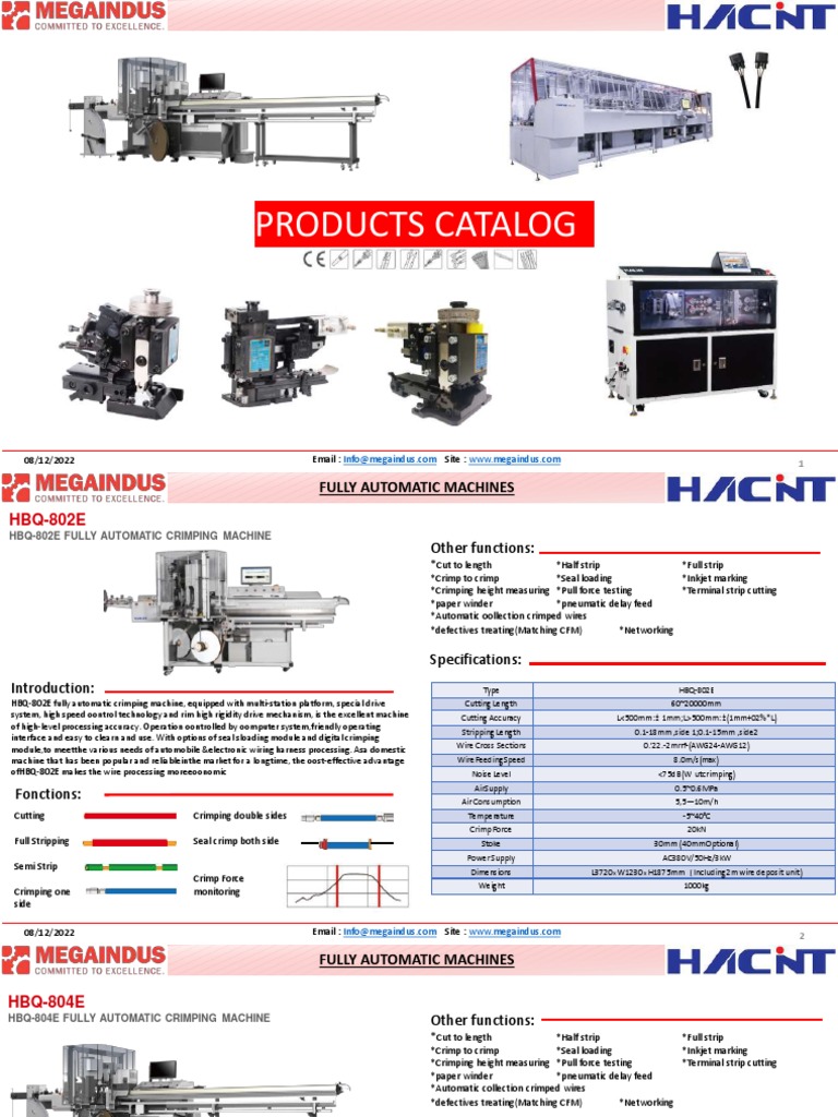 Catalogue HACINT MEGAINDUS 2023 Fully Automatic Machine | PDF | Power ...