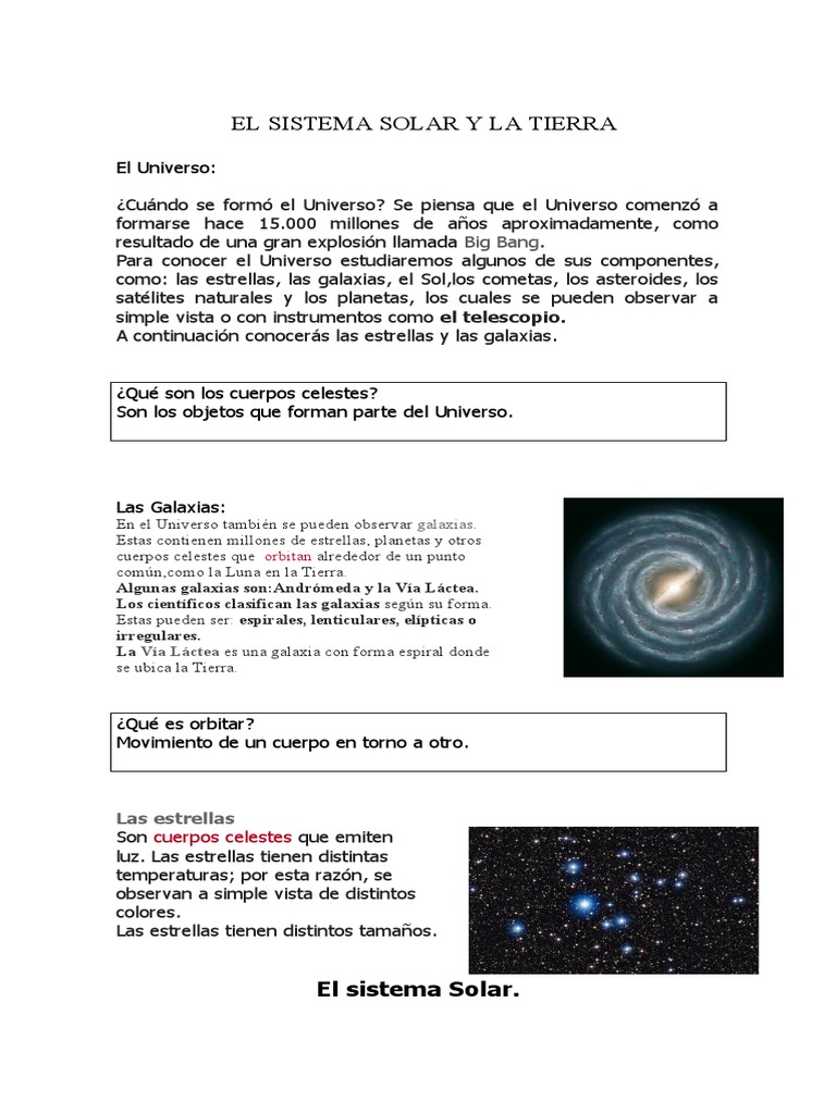 El Sistema Solar Guia | PDF | Universo | Galaxia