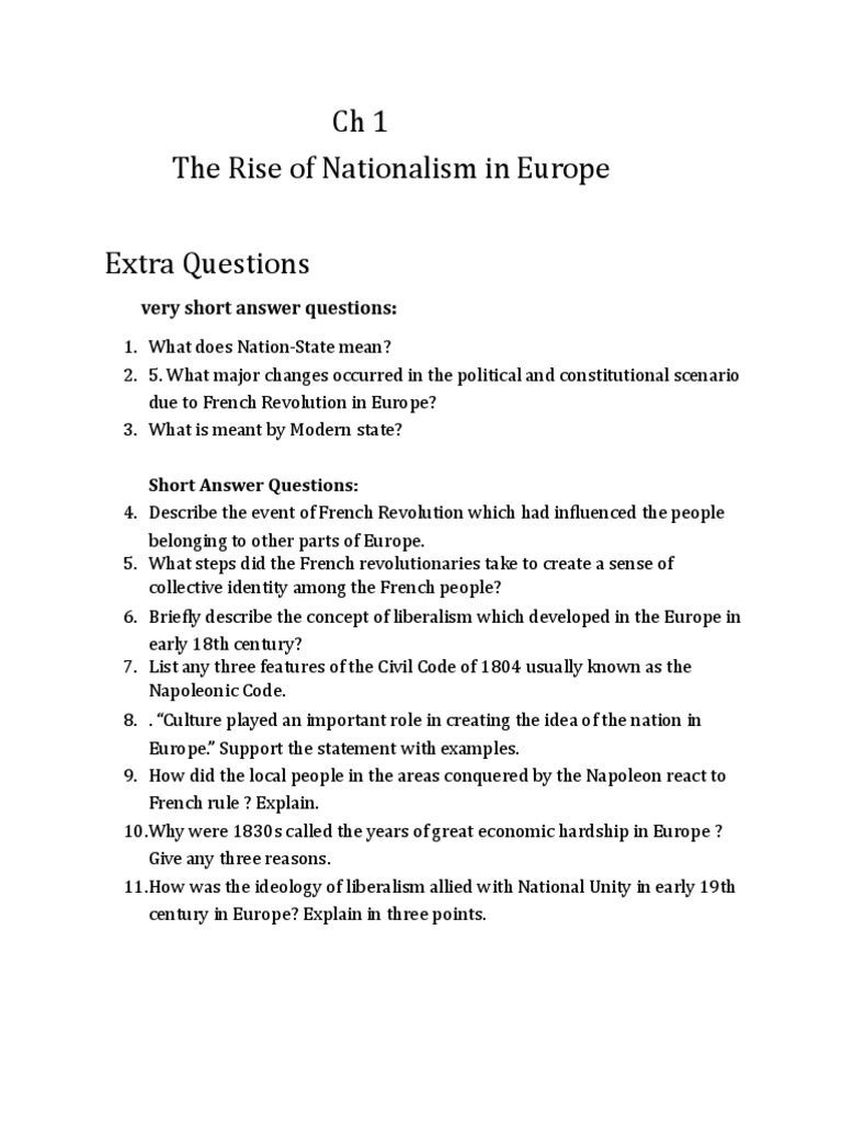 CH 1 The Rise of Nationalism in Europe | PDF | History