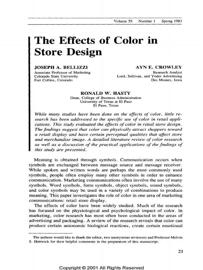 The Effects of Color in Store Design | PDF