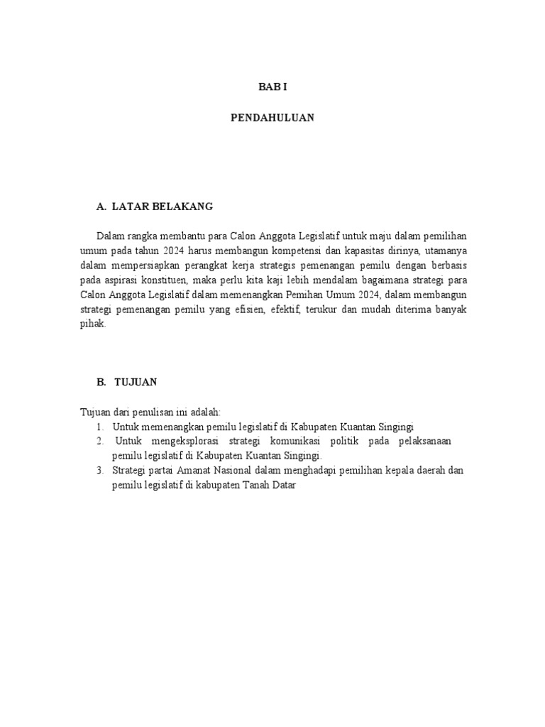 Proposal Pemenangan Caleg | PDF | Ilmu Sosial