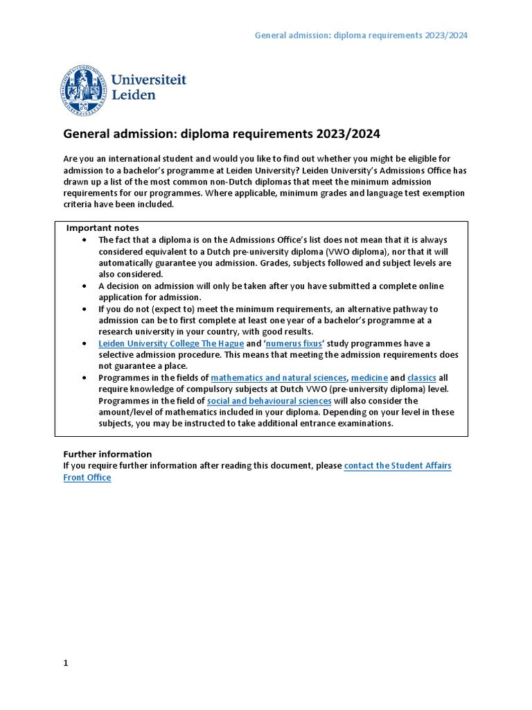 General Admission Diploma Requirements | PDF | University And College ...