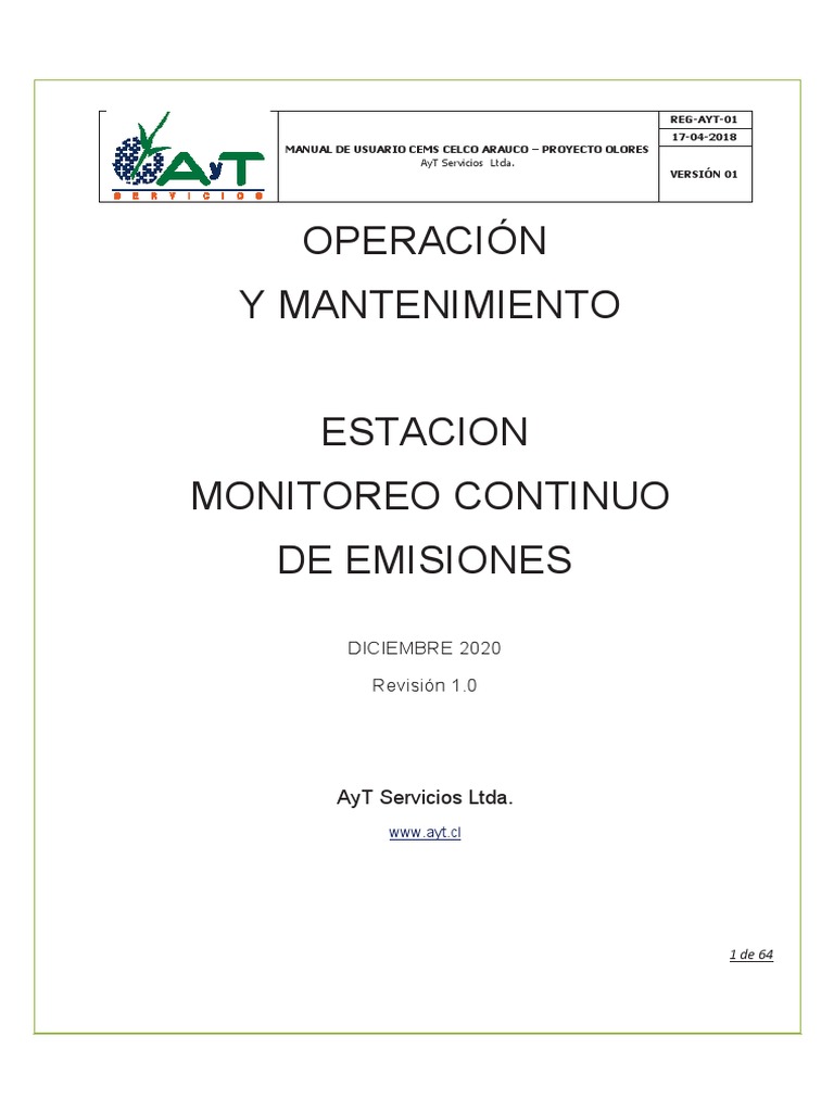 Manual de Operación Cems | PDF | Ciencias fisicas