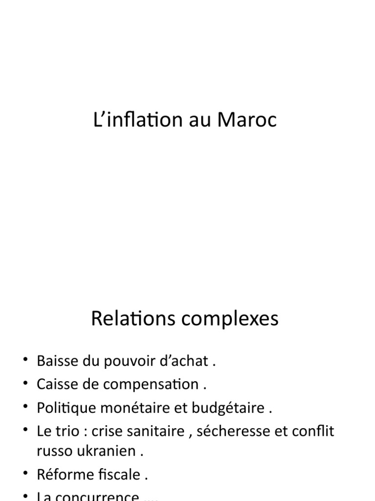 L'Inflation Au Maroc | PDF | Inflation | Banques centrales