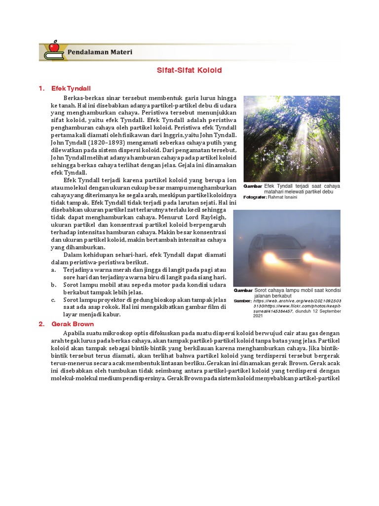 Pendampr21 - Kim - Xib - 19 - Bab - 6 - Sifat Sifat Koloid | PDF | Sains & Matematika