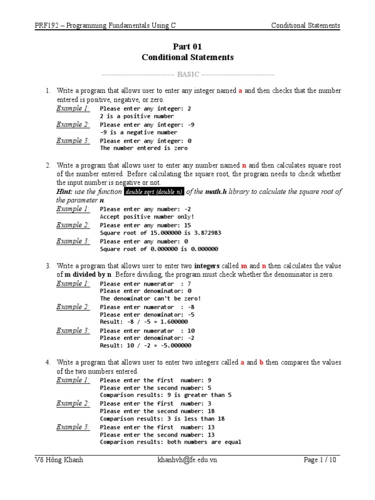 PRF192 01 Conditional Statements | PDF PRF192 01 Conditional Statements | PDF