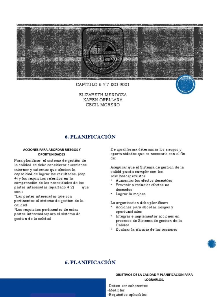 Iso 9001-2015 Cap6,7 | PDF | Calidad (comercial) | Planificación