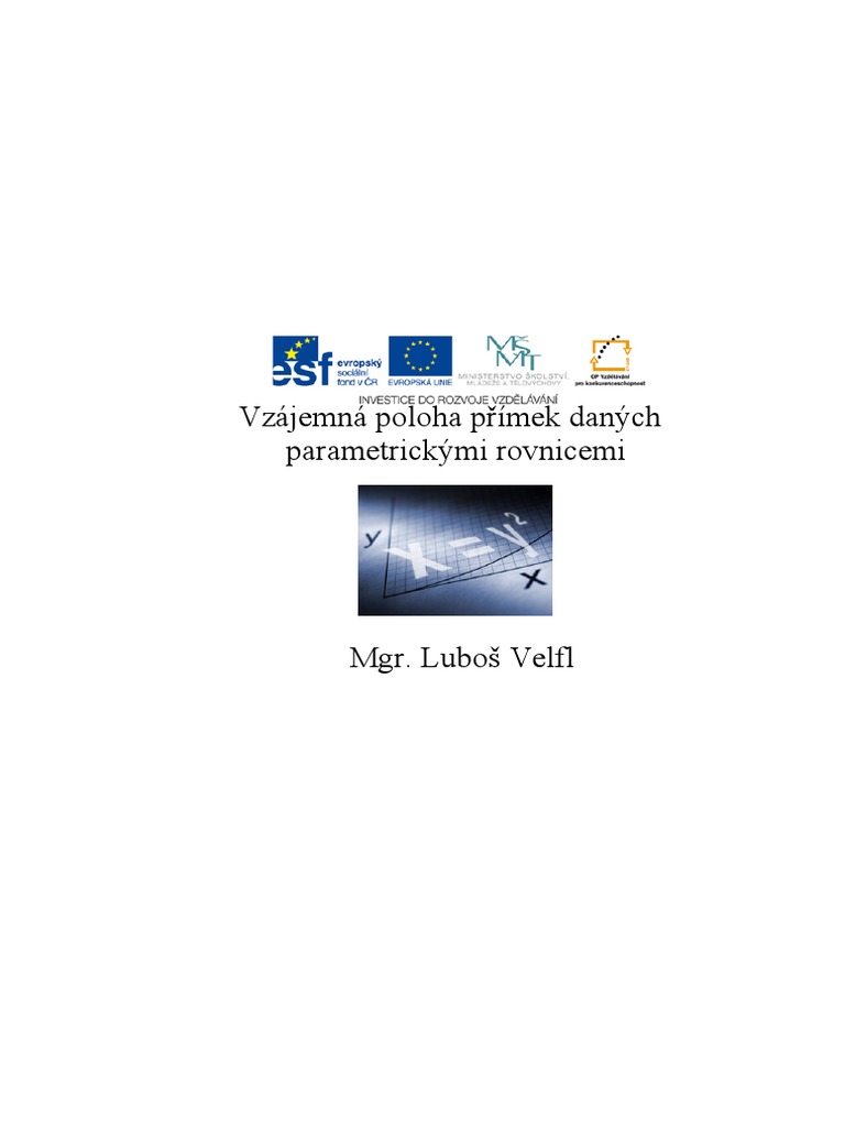 Vzajemna Poloha Primek Danych Param - Rovnicemi | PDF