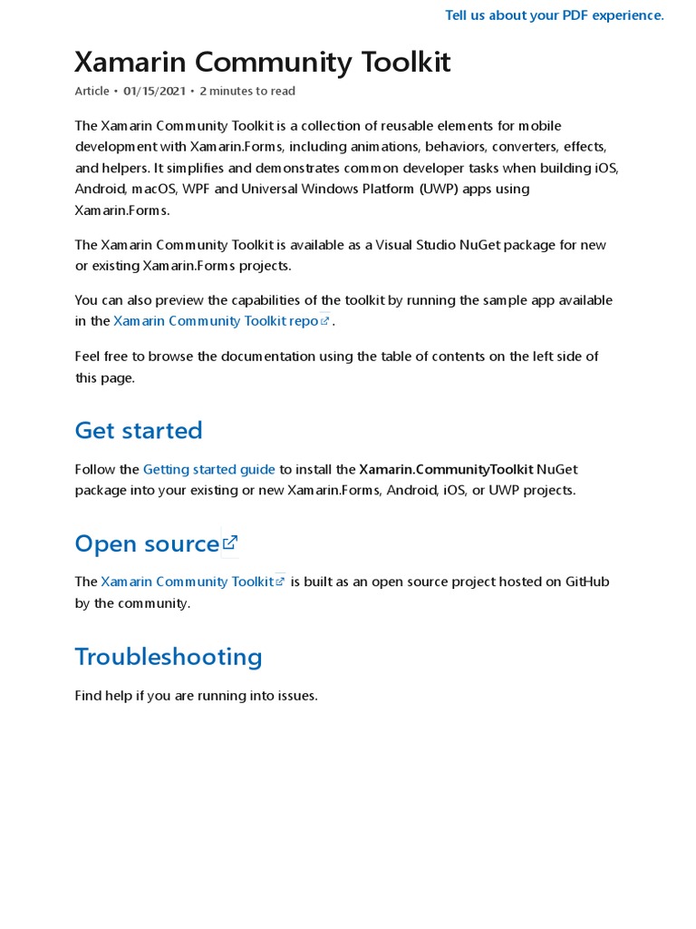 Xamarin Community Toolkit Pdf Boolean Data Type Xamarin