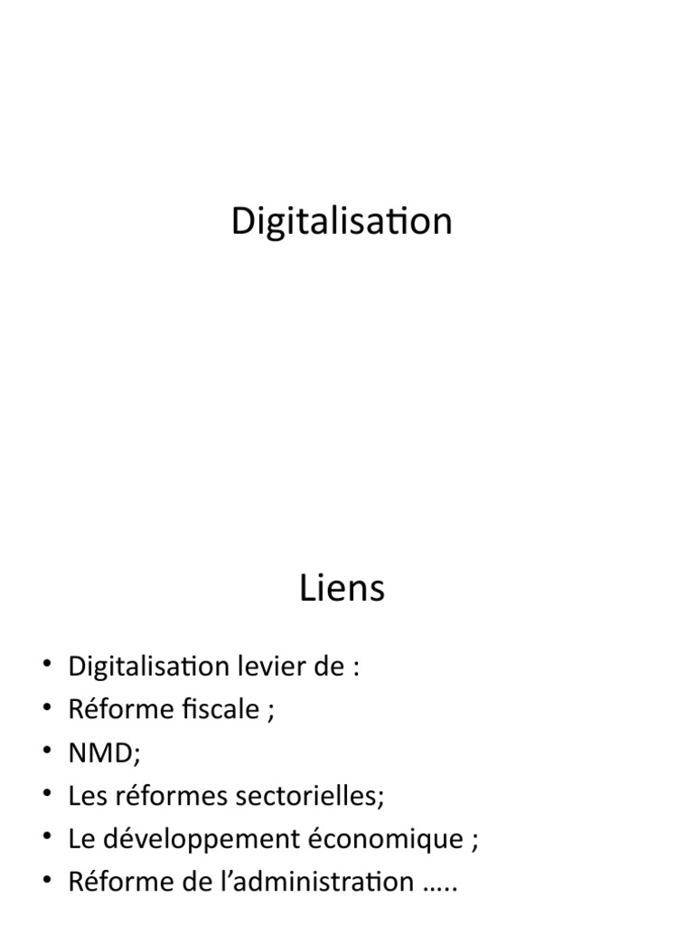 Digitalisation : Un levier de transformation | PDF | Technologies de l ...