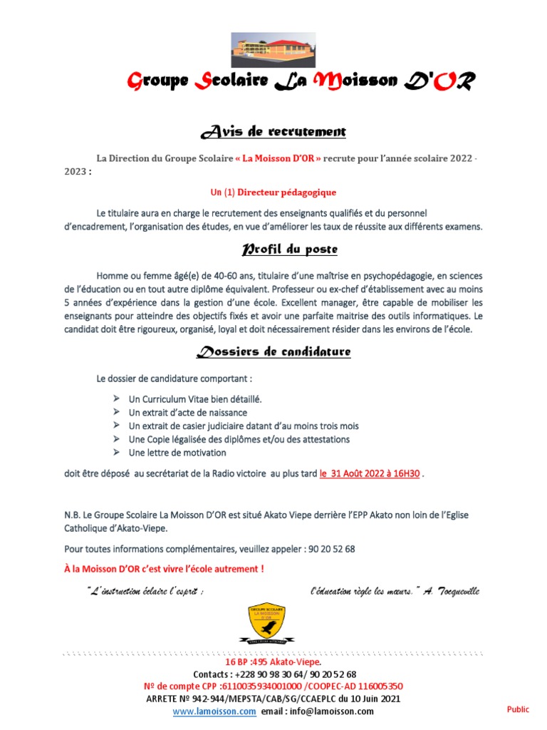 Avis de Recru | PDF