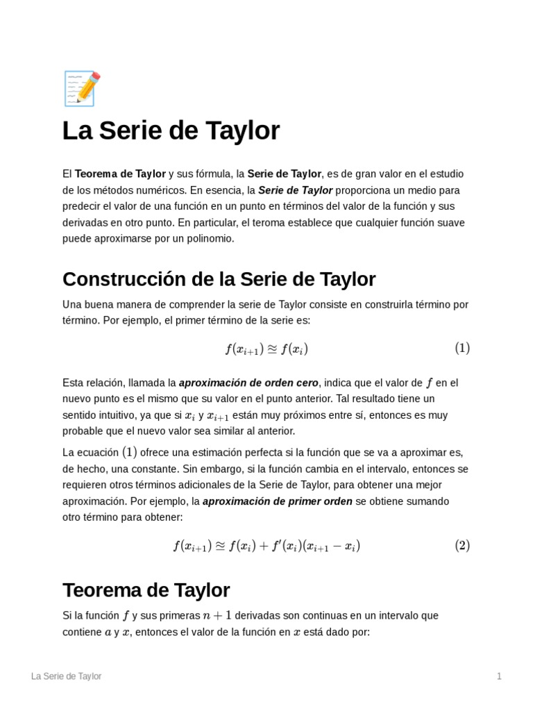 Serie de Taylor | PDF | Análisis matemático | Matemáticas