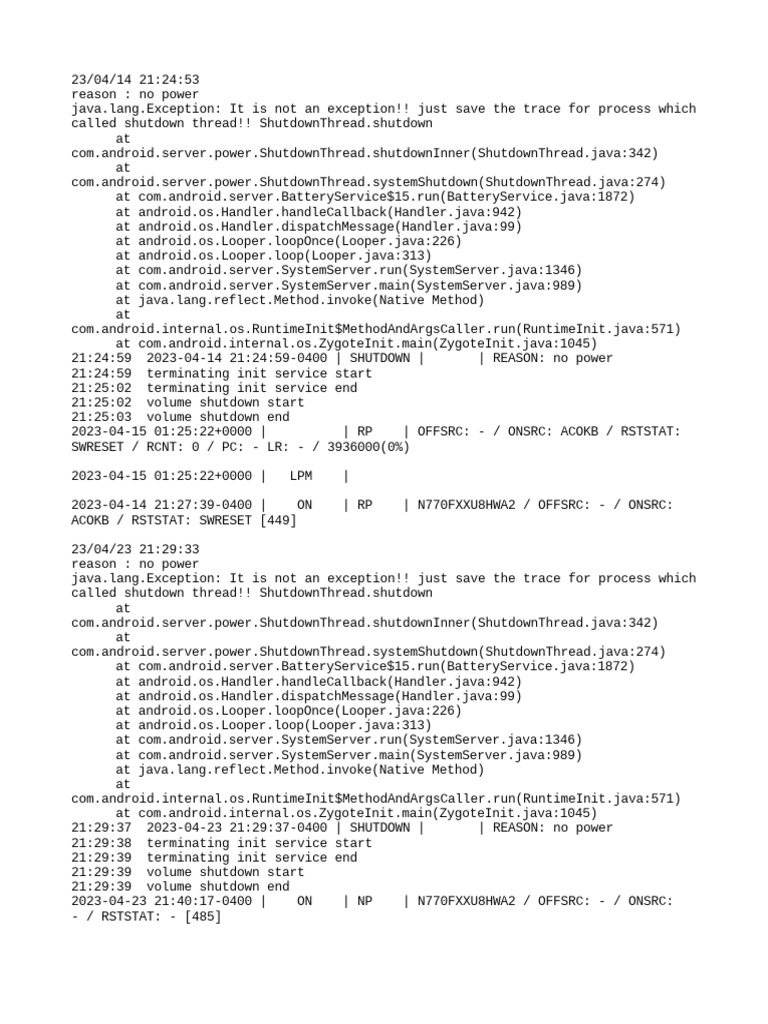 Power Off Reset Reason Backup | PDF | Java (Programming Language) | Systems Engineering