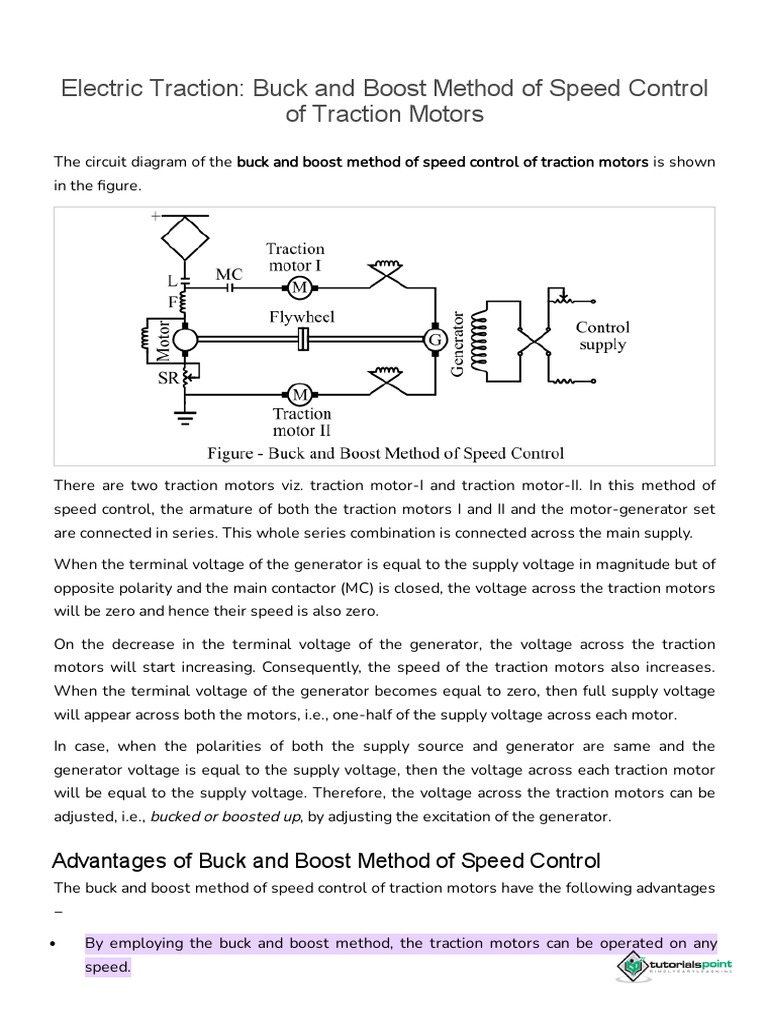 Electric Traction Buck and Boost Method of Speed Control of Traction ...