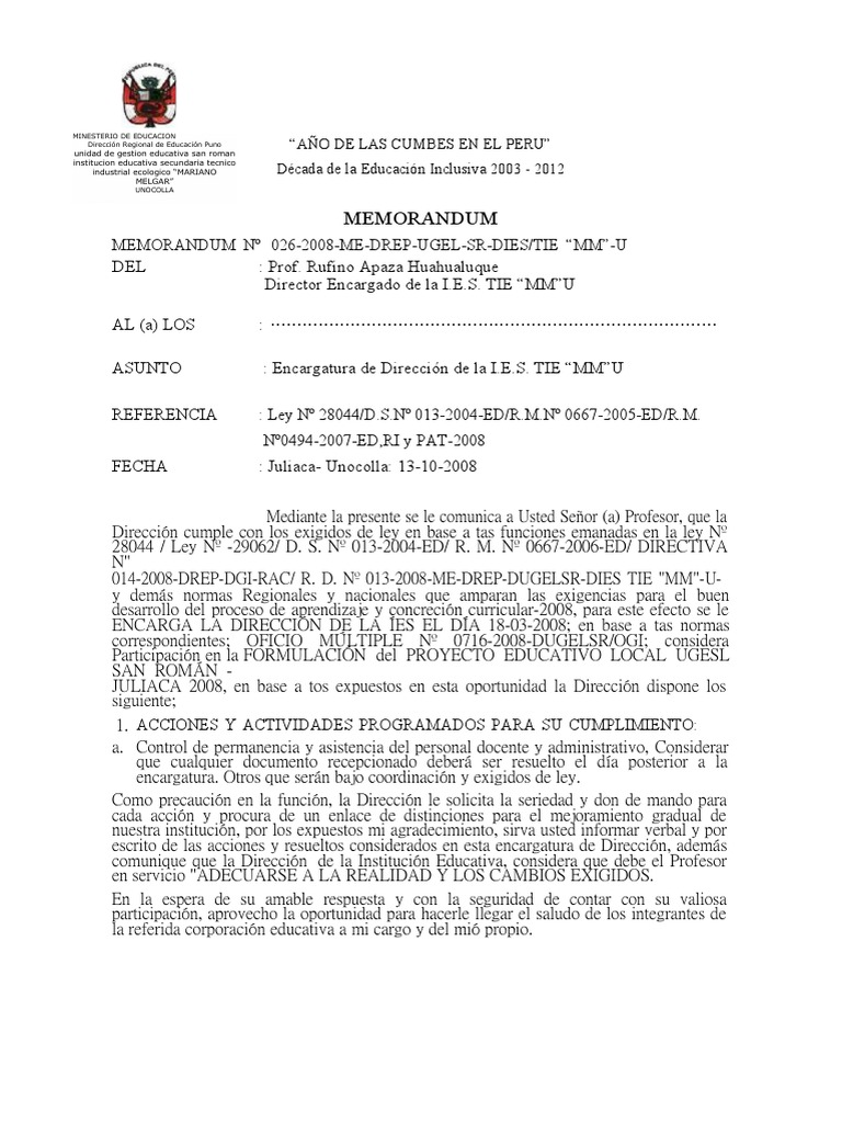 Modelo Memorandum | Descargar gratis PDF | Maestros