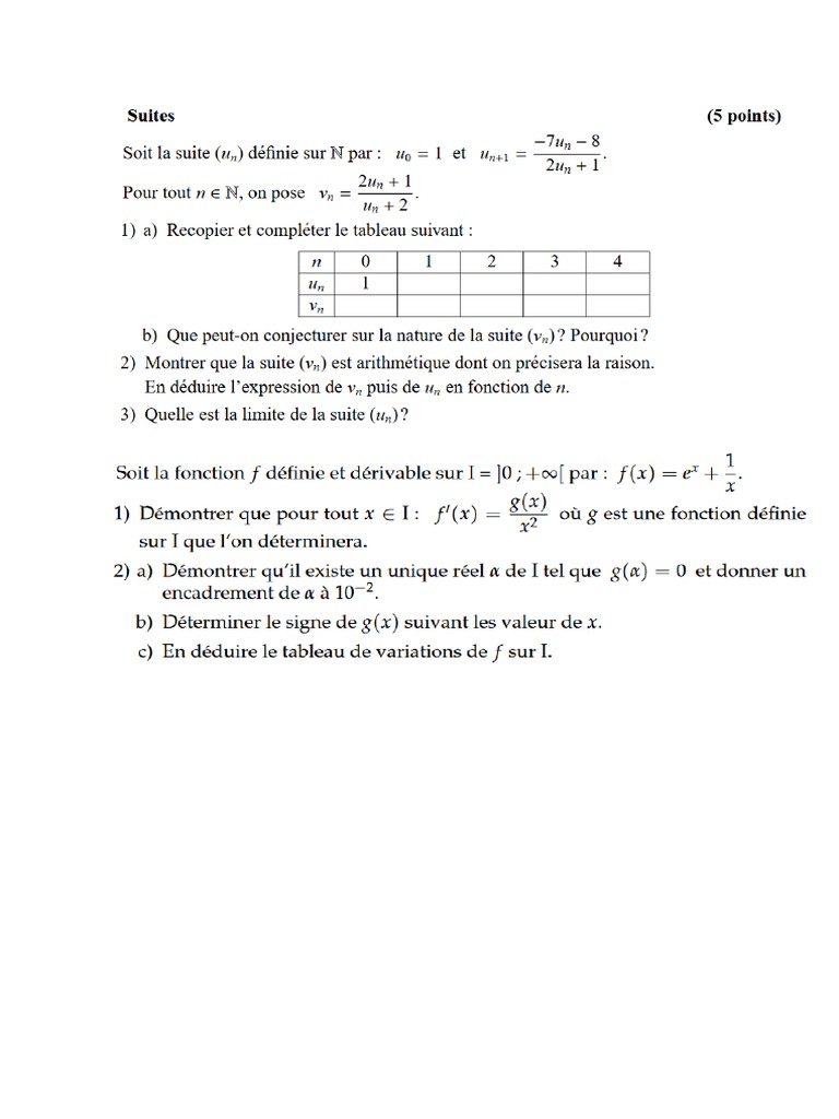 Exercice Terminale Maths | PDF