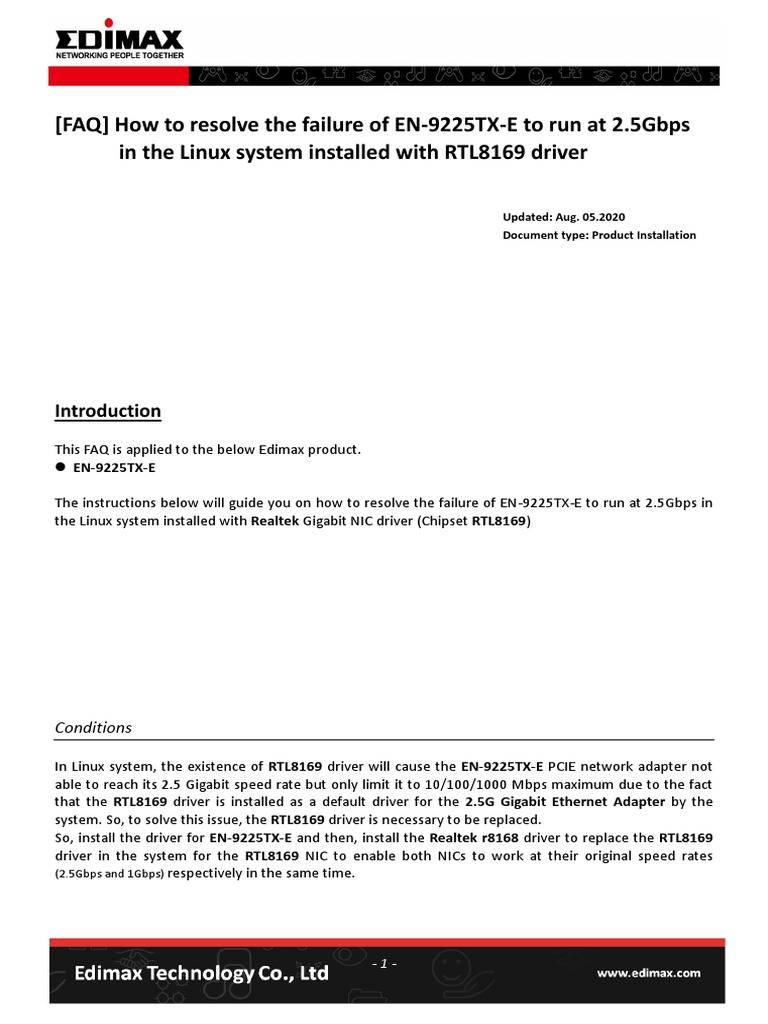 (FAQ) How To Resolve The Failure of EN-9225TX-E To Run at 2.5Gbps in ...