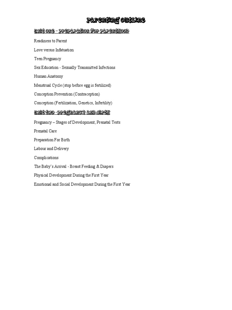 Parenting Outline | PDF