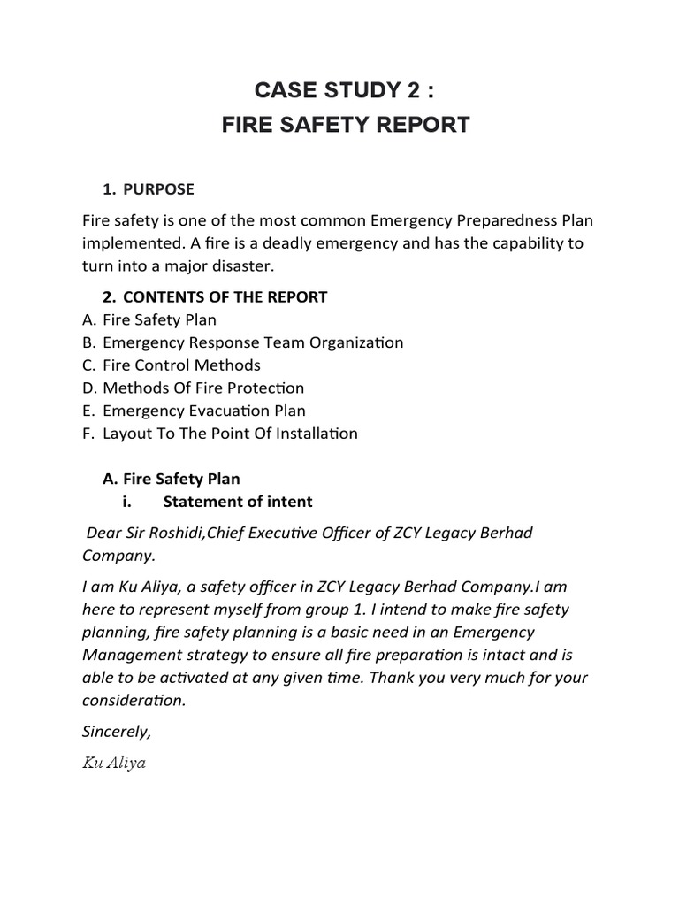 Case Study 2 Fire Safety | PDF