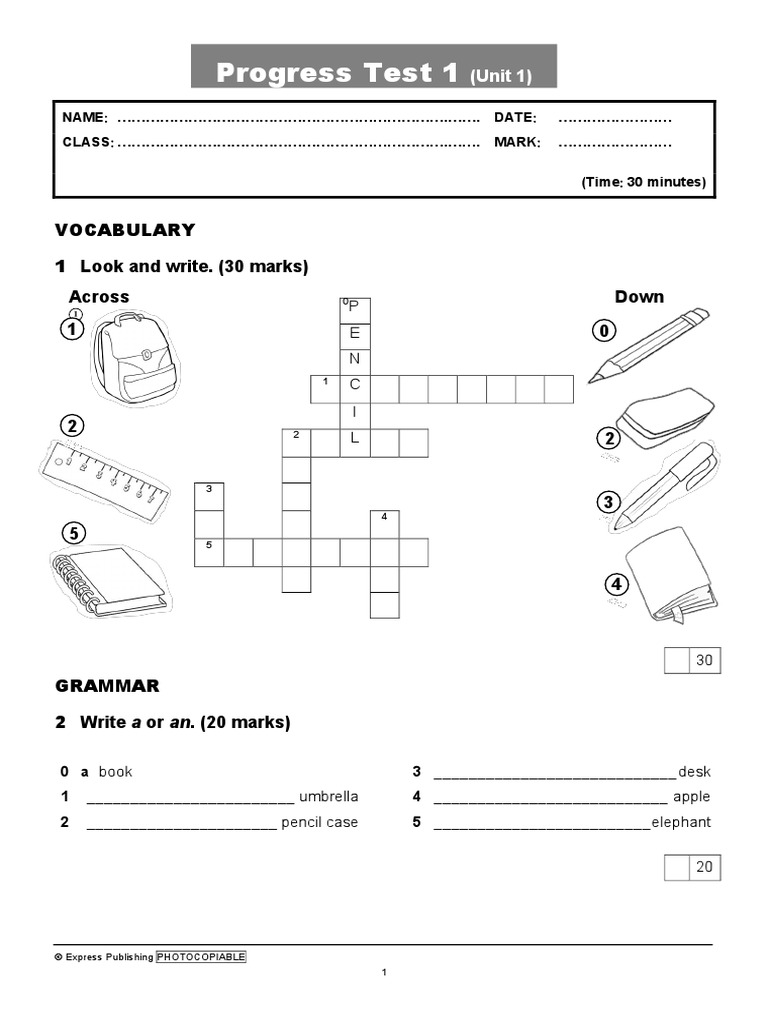 Smiles 3 Prog Test 1 | PDF