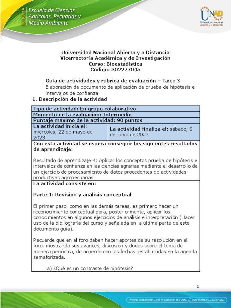 Guía de Actividades y Rúbrica de Evaluación - Unidad 3 - Tarea 3 - Elaboración de Documento de ...
