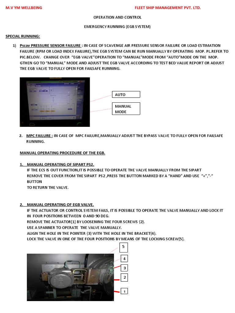 Emergency Running Procedure For Egb | PDF