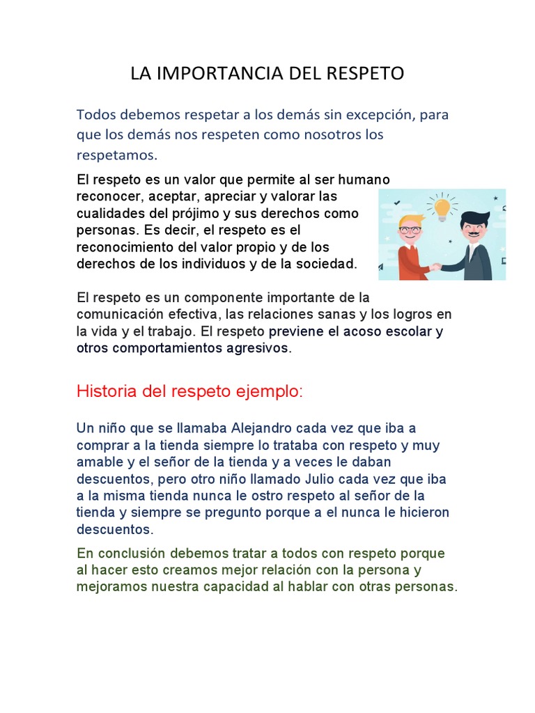 La importancia del respeto en la vida | PDF