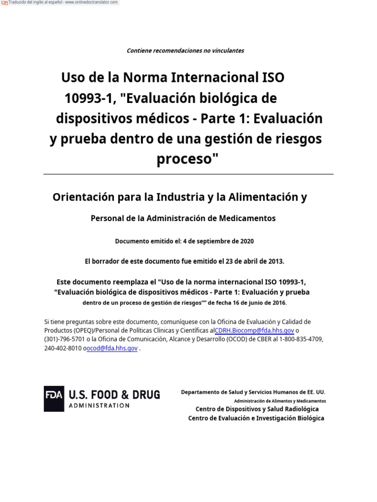 Guía ISO 10993-1 para Evaluación de Dispositivos Médicos | PDF ...