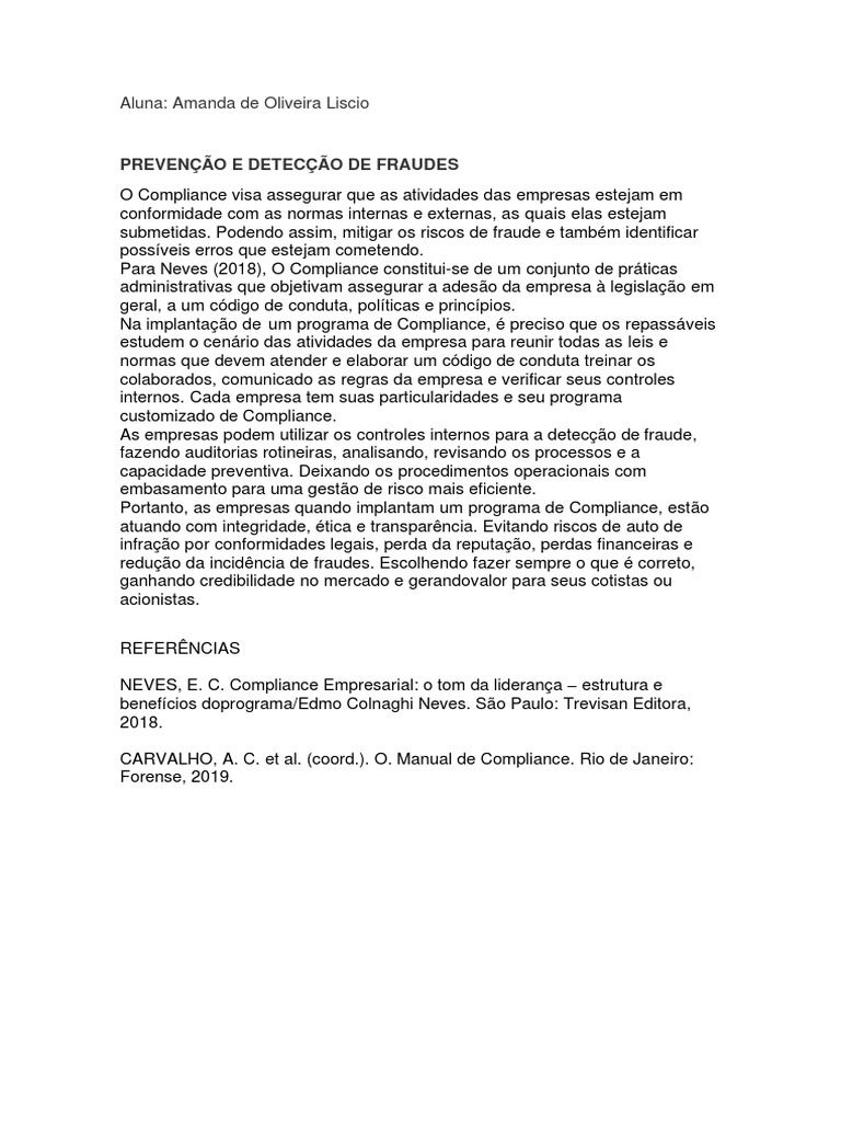 Prevenção e Detecção de Fraudes | PDF